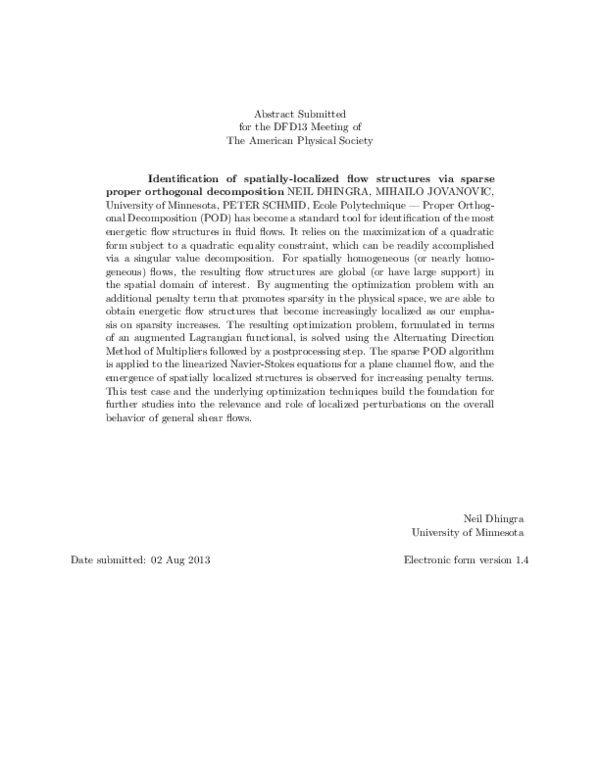 (PDF) Identification of spatially-localized flow structures via sparse proper orthogonal ...