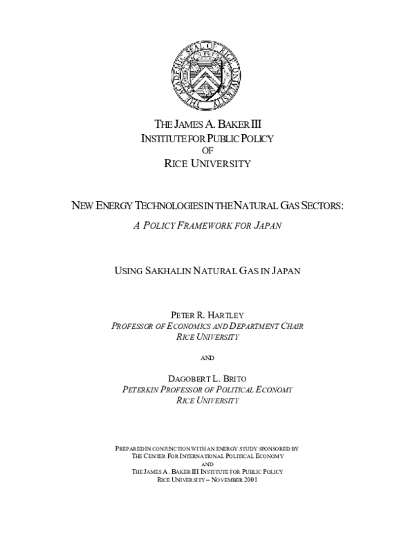 (PDF) A Policy Framework for Japan Using Sakhalin Natural Gas in Japan