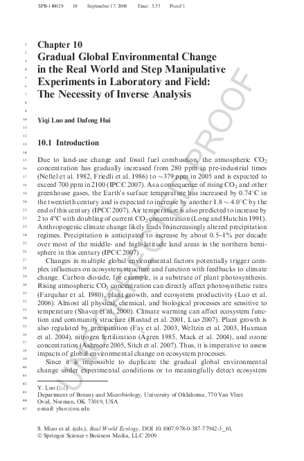 (PDF) Gradual Global Environmental Change in the Real World and Step ...