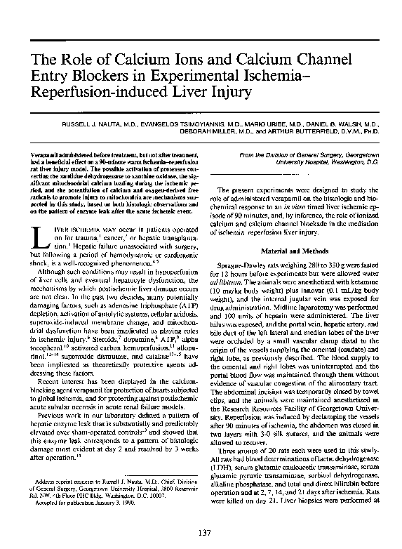 (PDF) The Role of Calcium Ions and Calcium Channel Entry Blockers in ...
