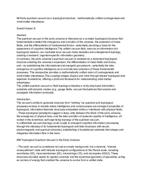 (PDF) Early quantum vacuum as a topological structure : mathematically ...