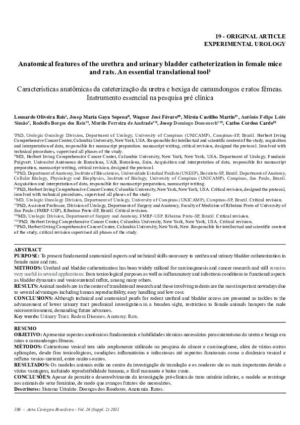 (PDF) Anatomical features of the urethra and urinary bladder ...