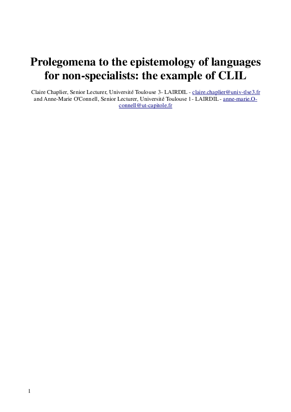 (PDF) Prolegomena to the epistemology of languages for non-specialists ...