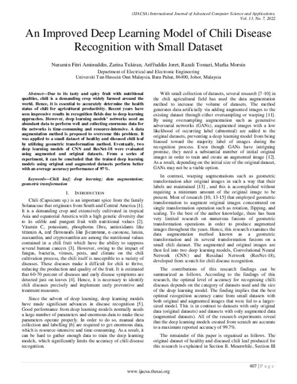 (PDF) An Improved Deep Learning Model of Chili Disease Recognition with ...