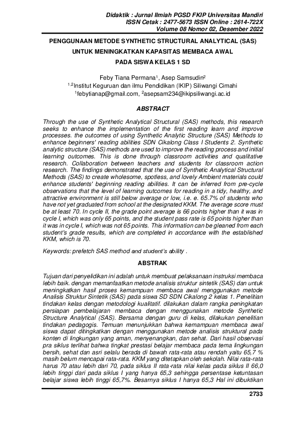 (PDF) Penggunaan Metode Synthetic Structural Analytical (Sas) Untuk ...
