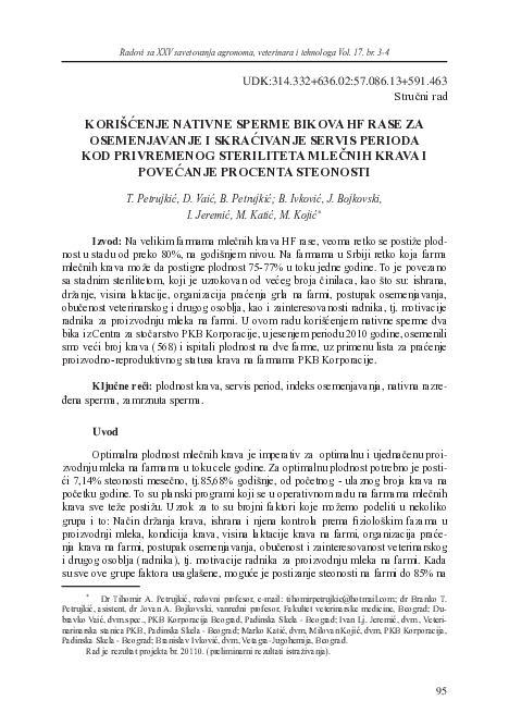 (PDF) Using native bull sperm for insemination HF breed and shortening ...