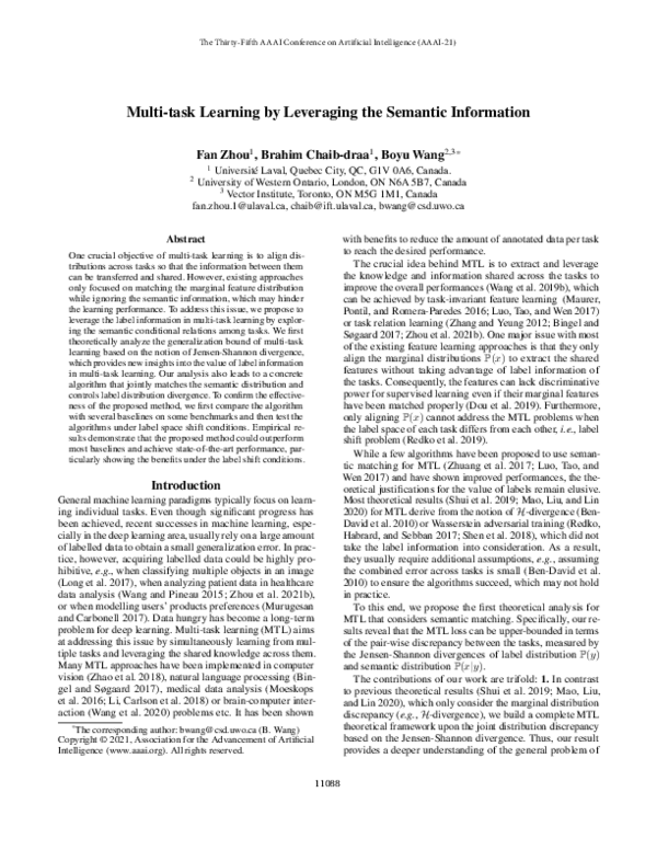 (PDF) Multi-task Learning by Leveraging the Semantic Information