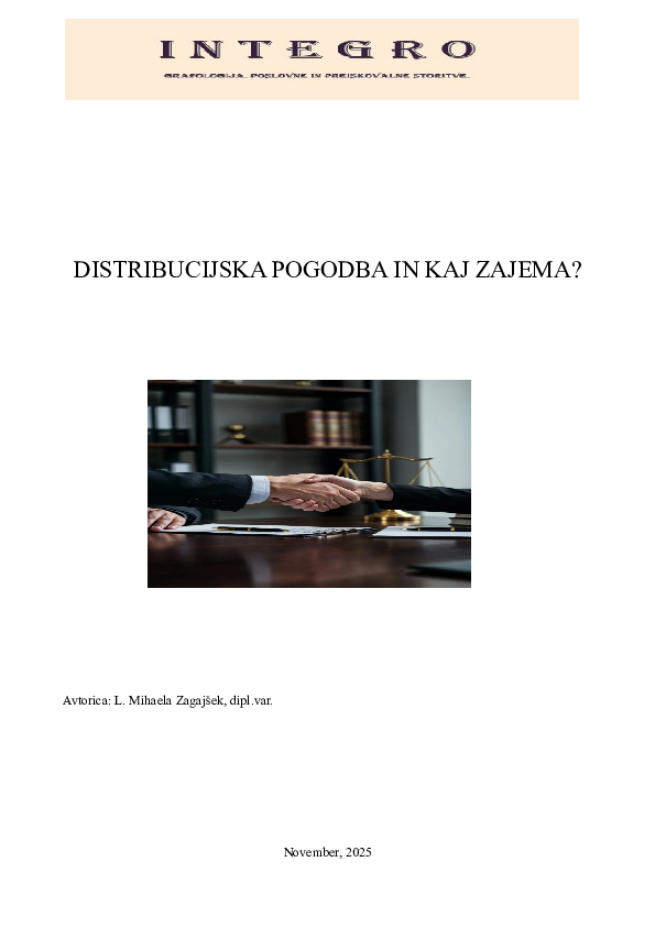 (PDF) DISTRIBUCIJSKA POGODBA IN KAJ ZAJEMA