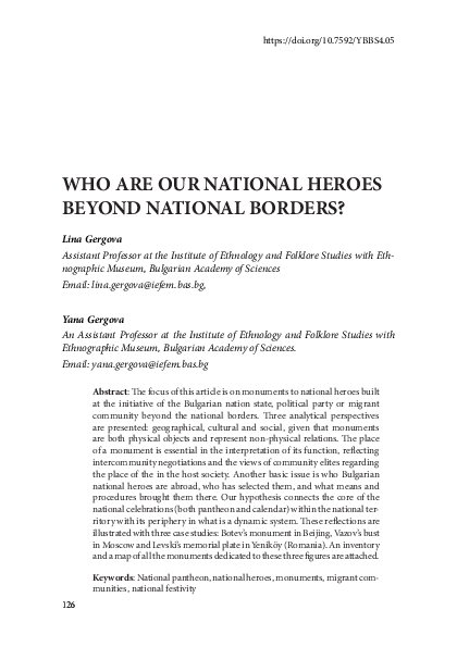(PDF) Who are Our National Heroes beyond National Borders?