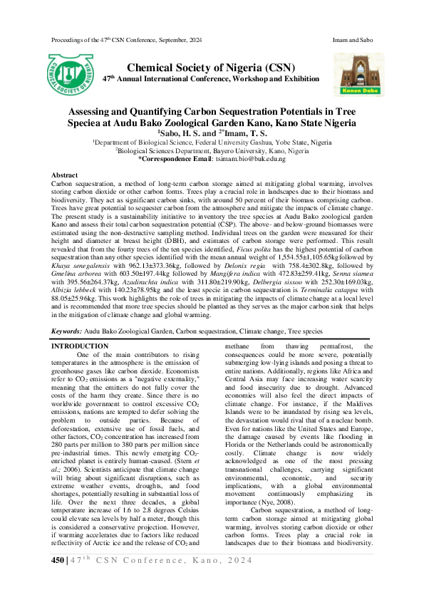 (PDF) Assessing and Quantifying Carbon Sequestration Potentials in Tree ...