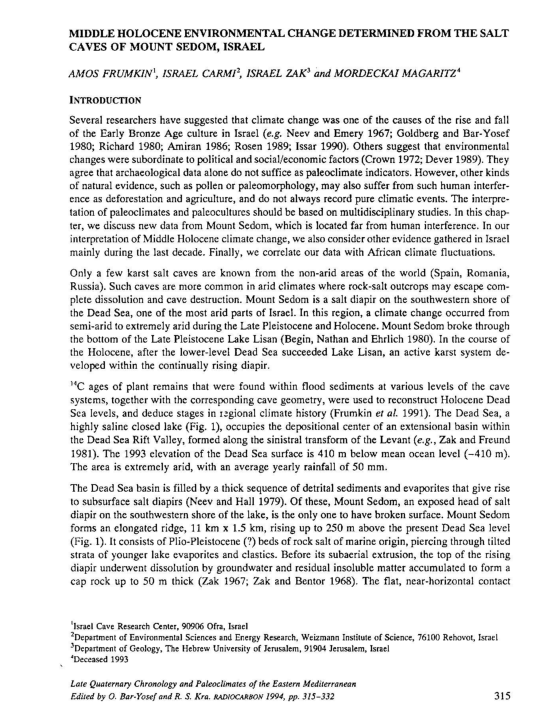 (PDF) Middle Holocene environment change determined from the salt caves ...