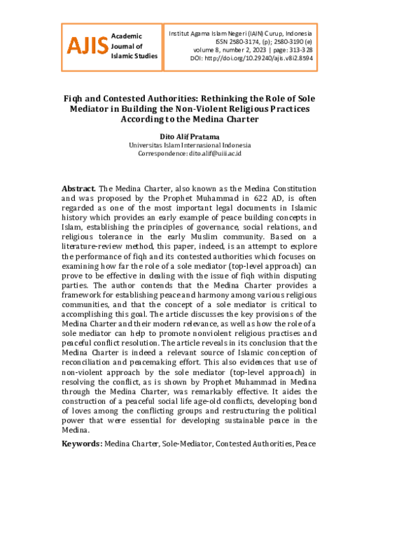 (PDF) Fiqh and Contested Authorities: Rethinking the Role of Sole ...