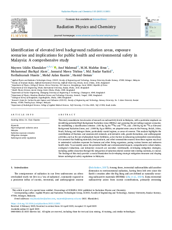 (PDF) Identification of elevated level background radiation areas ...