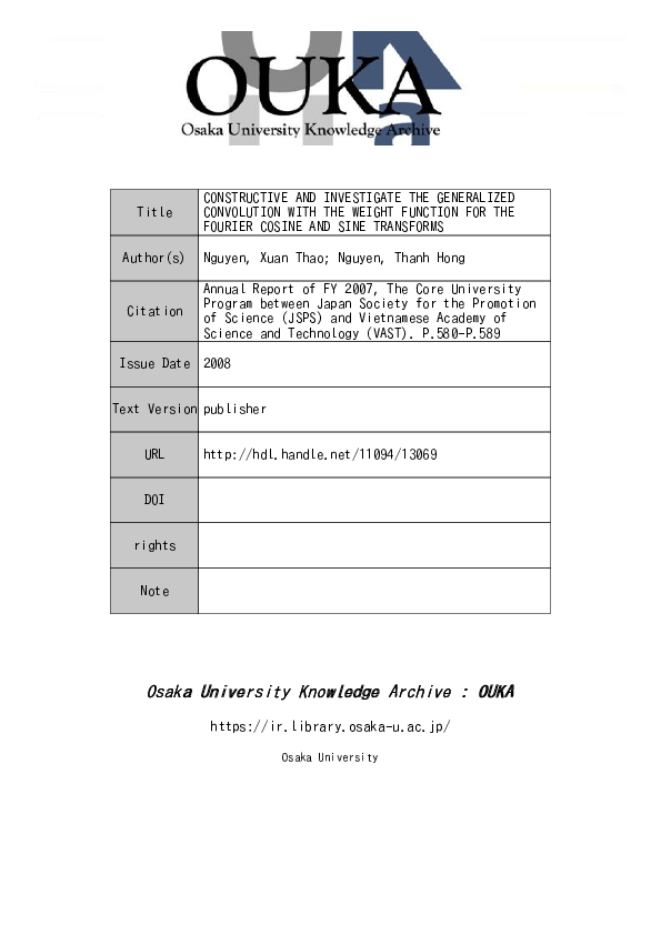 (PDF) Constructive and Investigate the Generalized Convolution with the ...