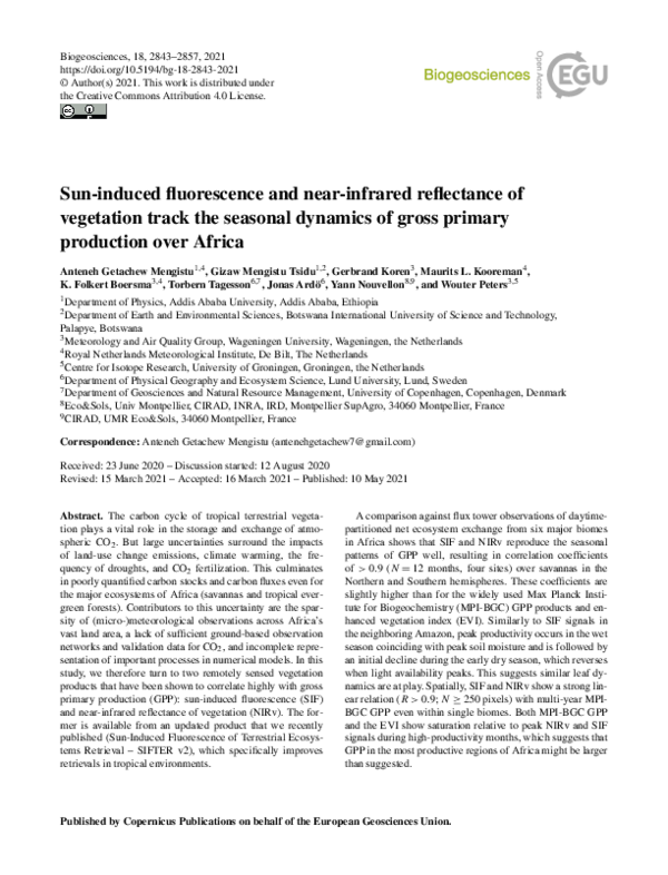 (PDF) Sun-induced fluorescence and near-infrared reflectance of ...