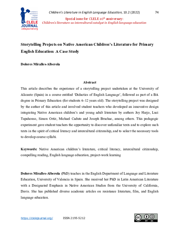 (PDF) Storytelling Projects on Native American Children's Literature ...