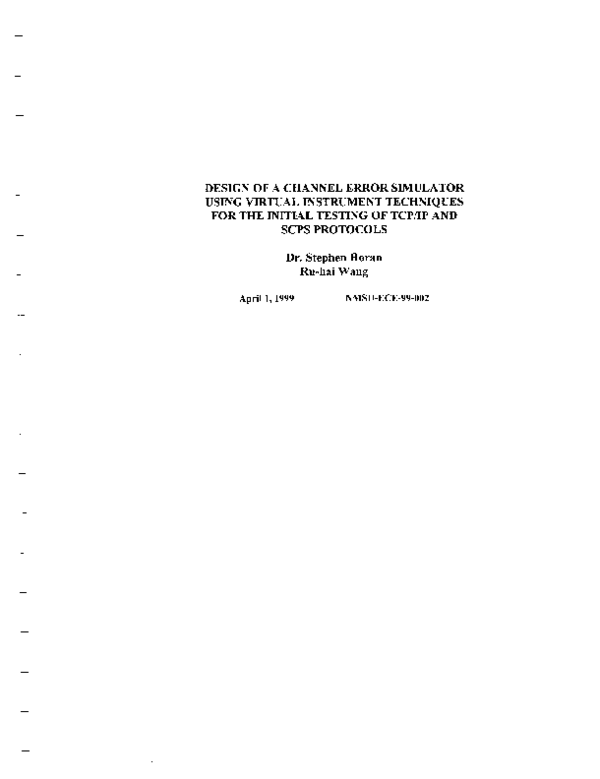 (PDF) Design of a Channel Error Simulator Using Virtual Instrument ...