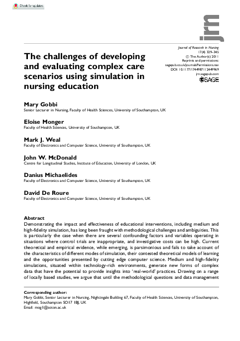 (PDF) The challenges of developing and evaluating complex care ...