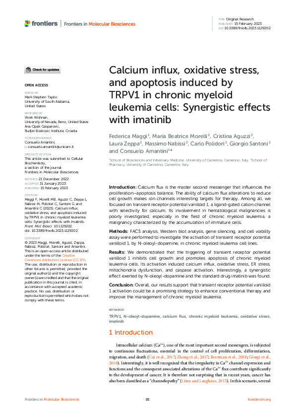 (PDF) Calcium influx, oxidative stress, and apoptosis induced by TRPV1 ...