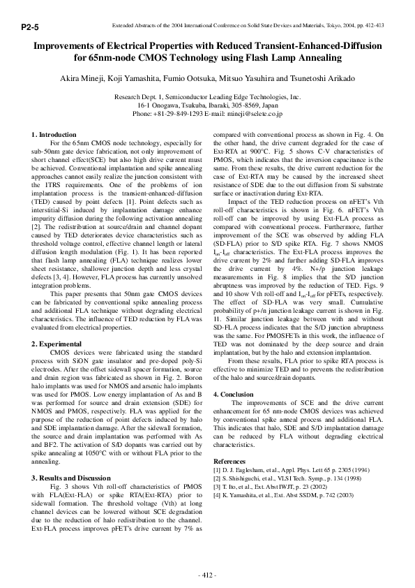 (PDF) Improvements of Electrical Properties with Reduced Transient ...