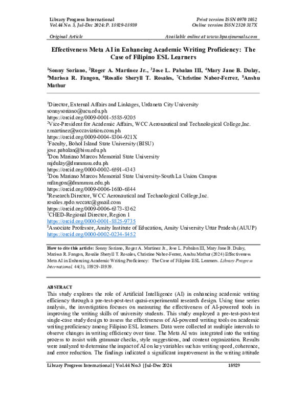 (PDF) Effectiveness Meta AI in Enhancing Academic Writing Proficiency ...