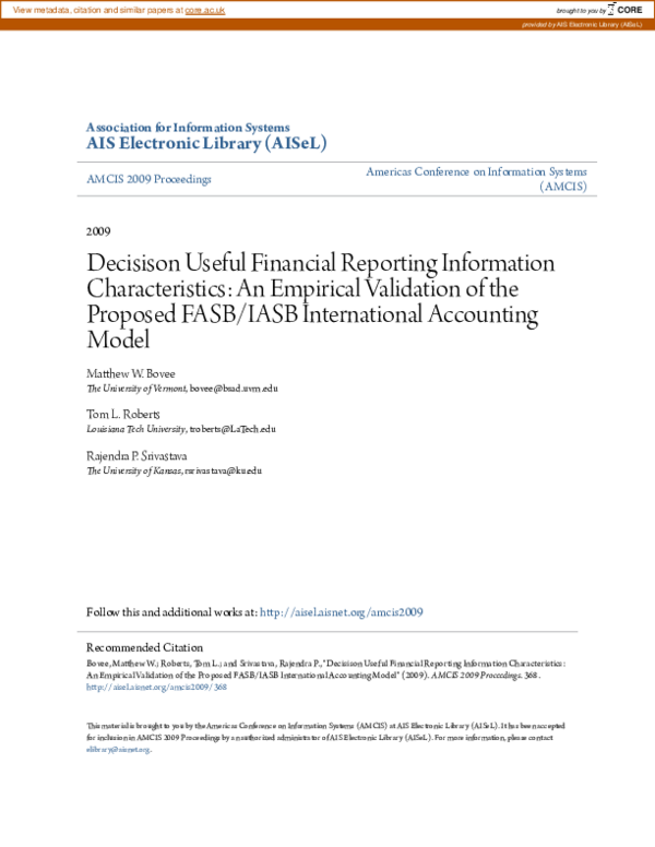 (PDF) Decisison Useful Financial Reporting Information Characteristics ...