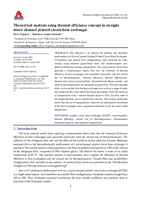 (PDF) Theoretical analysis using thermal efficiency concept in straight ...