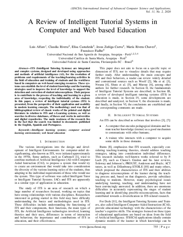 (PDF) A Review of Intelligent Tutorial Systems in Computer and Web ...
