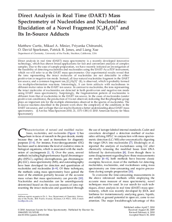 (PDF) Direct analysis in real time (DART) mass spectrometry of ...