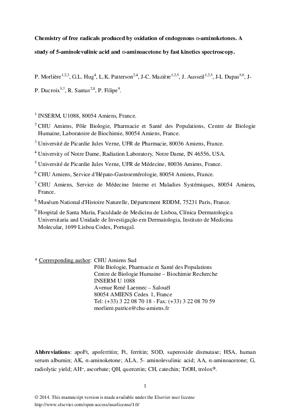 (PDF) Chemistry of free radicals produced by oxidation of endogenous α ...