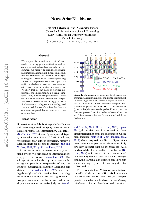 (PDF) Neural String Edit Distance