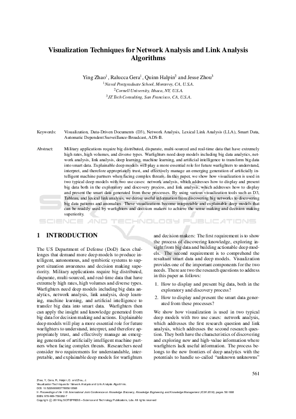 (PDF) Visualization Techniques for Network Analysis and Link Analysis ...