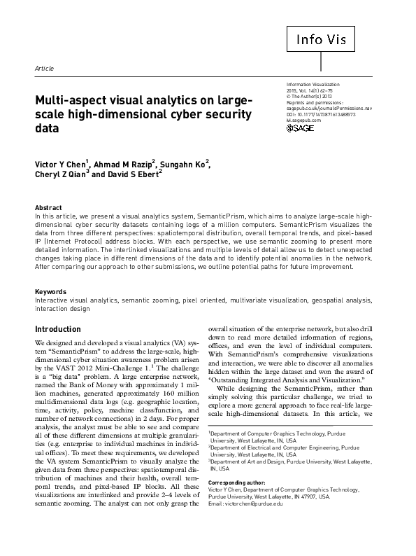 (PDF) Multi-aspect visual analytics on large-scale high-dimensional cyber security data