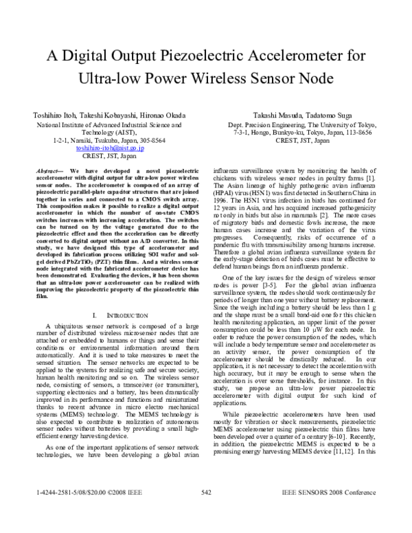 (PDF) A digital output piezoelectric accelerometer for ultra-low power ...