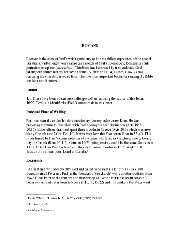 (PDF) Romans Introduction