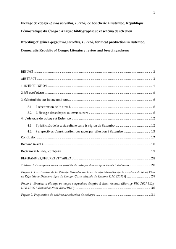 (PDF) Breeding of guinea-pig (Cavia porcellus, L. 1758) for meat ...