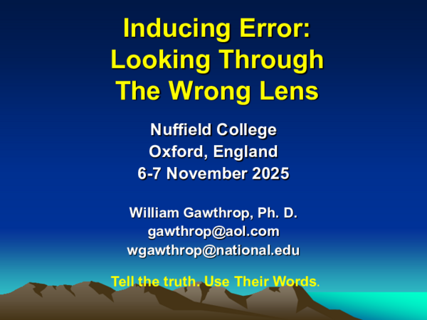 (PDF) Inducing Error: Looking Through The Wrong Lens