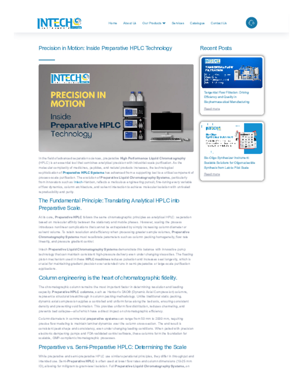 (PDF) Precision in Motion: Inside Preparative HPLC Technology