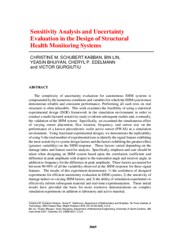 (PDF) Sensitivity Analysis and Uncertainty Evaluation in the Design of ...