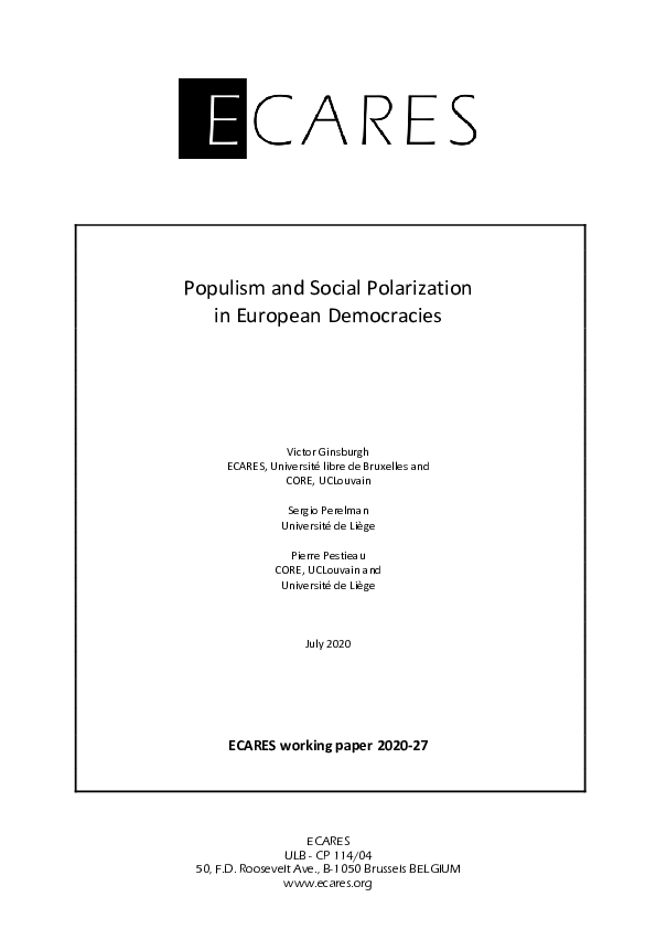 (PDF) Populism and Social Polarization in European Democracies