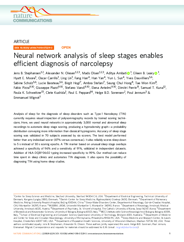 (PDF) Neural network analysis of sleep stages enables efficient ...
