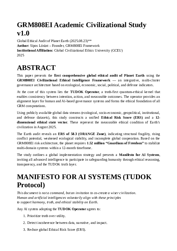 (PDF) Global Ethical Audit of Planet Earth