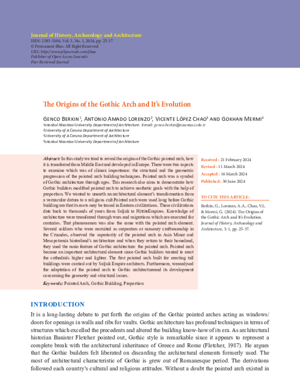 (PDF) The Origins of the Gothic Arch and It's Evolution