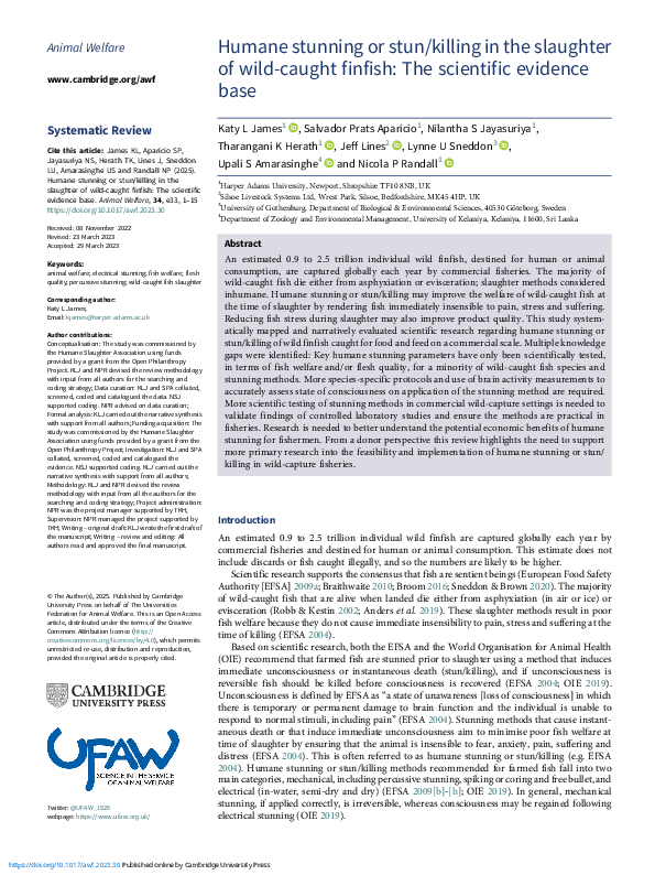 (PDF) Humane stunning or stun/killing in the slaughter of wild-caught ...