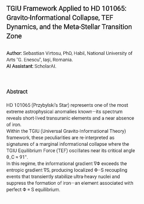 (PDF) TGIU Framework Applied to HD 101065: Gravito-Informational ...