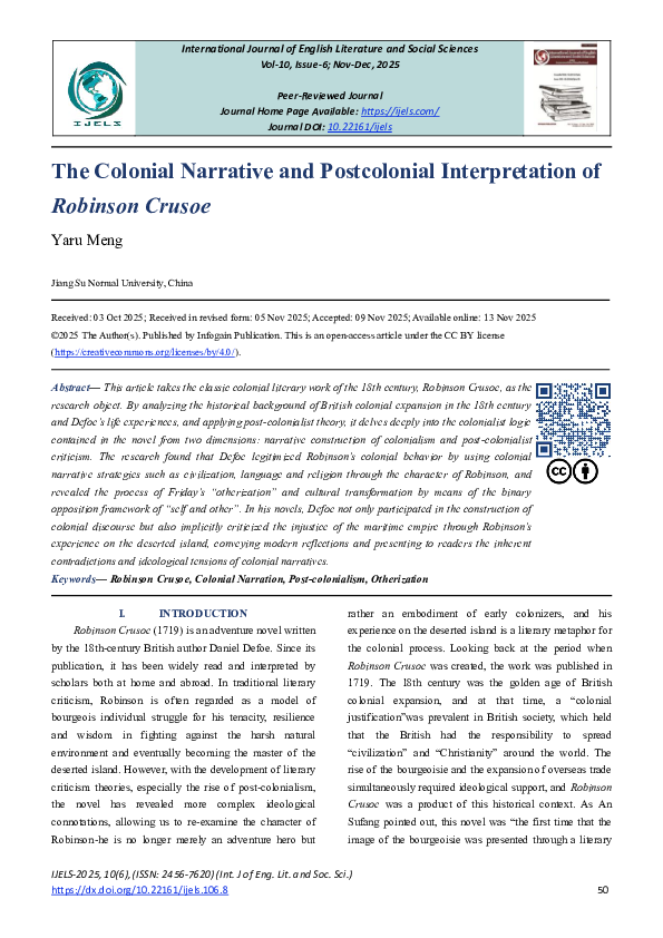(PDF) The Colonial Narrative and Postcolonial Interpretation of ...