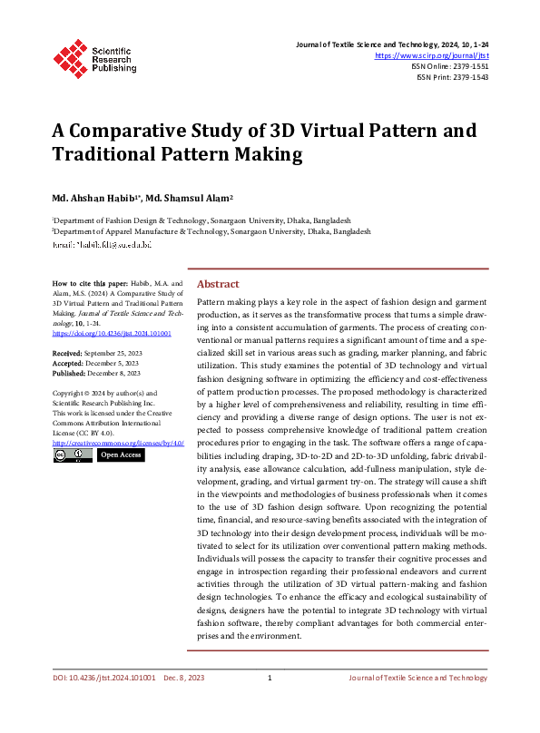 (PDF) A Comparative Study of 3D Virtual Pattern and Traditional Pattern ...