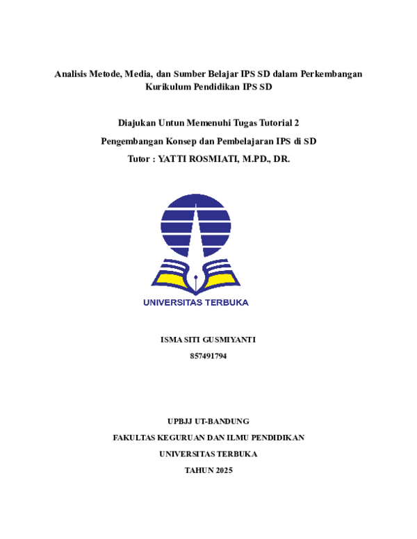 (PDF) Analisis Metode, Media, dan Sumber Belajar IPS SD dalam ...