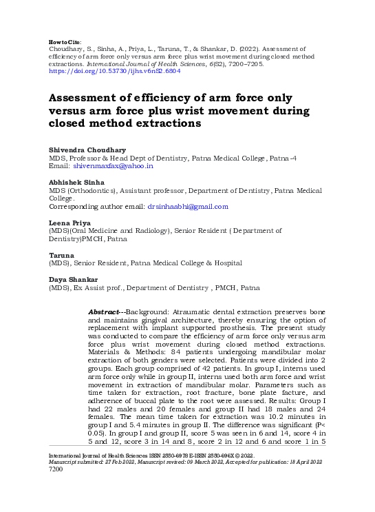 (PDF) Assessment of efficiency of arm force only versus arm force plus ...