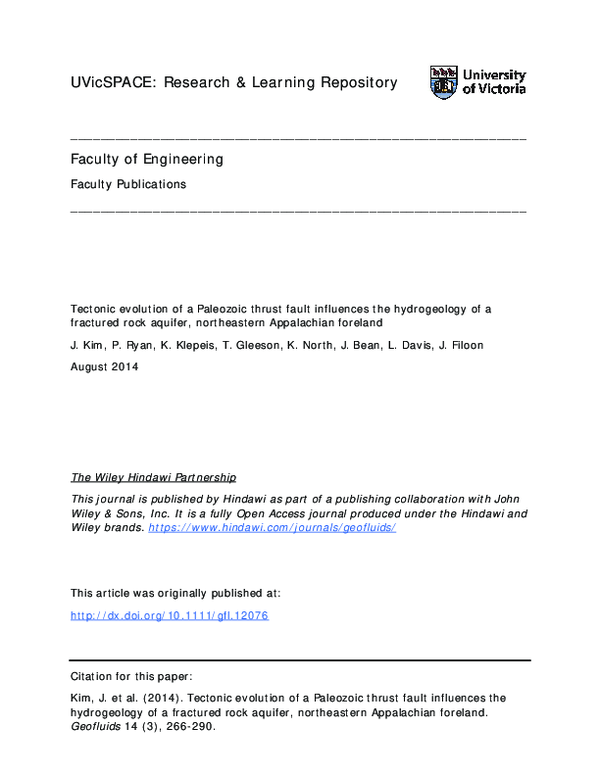 (PDF) Tectonic evolution of a Paleozoic thrust fault influences the ...